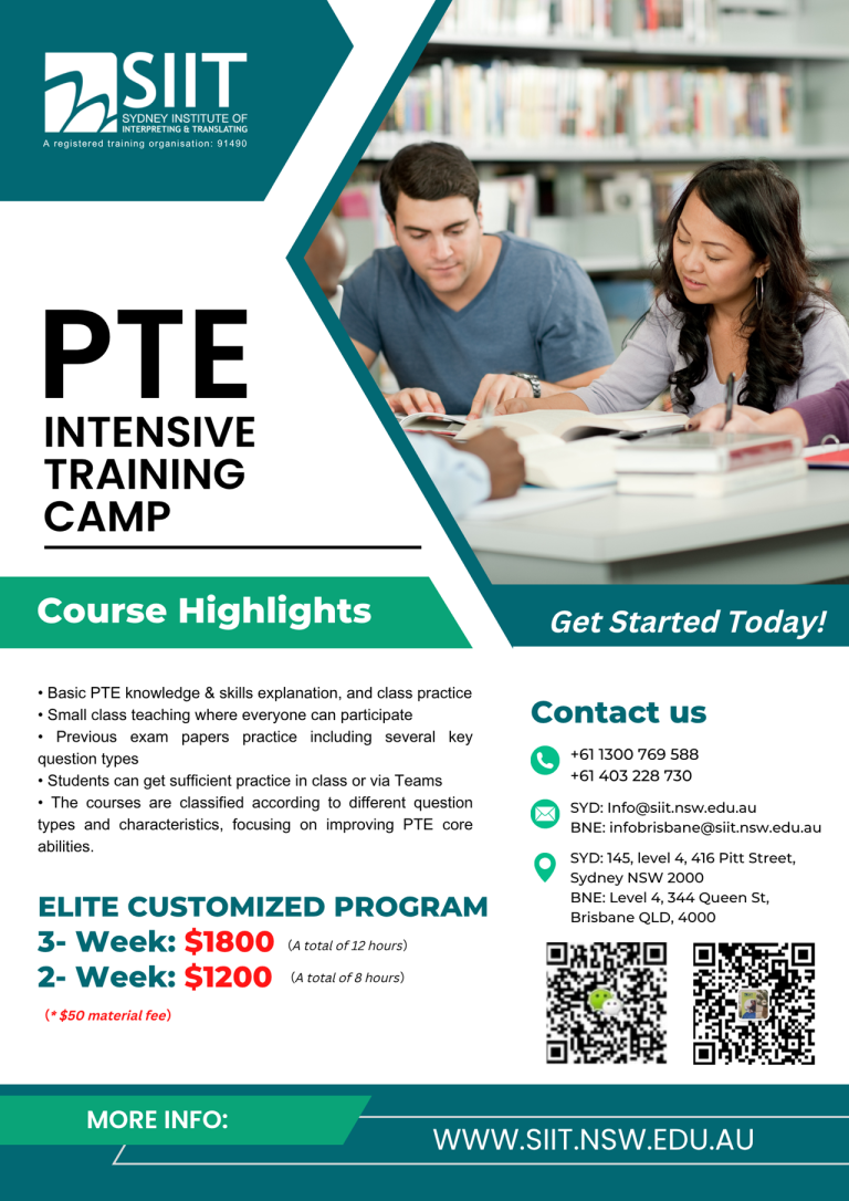PTE Preparation - Sydney Institute of Interpreting and Translating